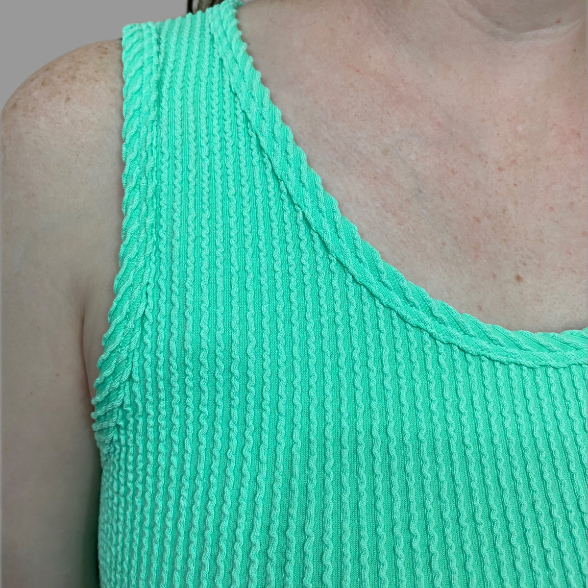 Gio Green Ribbed Tank – Sky's The Limit Creations, LLC